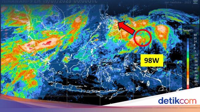 Bibit Siklon Tropis 98W Terpantau, Simak Analisis BMKG dan Dampaknya