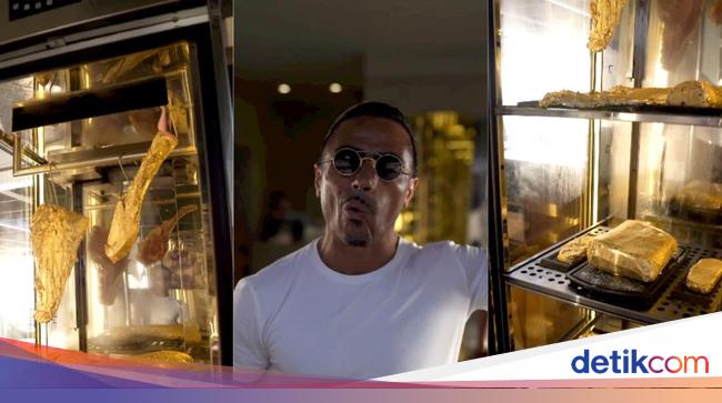 Mewah! Salt Bae Pamer Lemari Khusus Daging Berlapis Emas