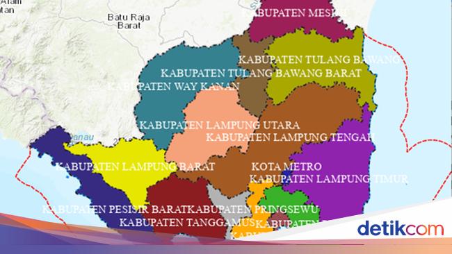 Peta Lampung Lengkap beserta Daftar Kabupaten dan Kotanya