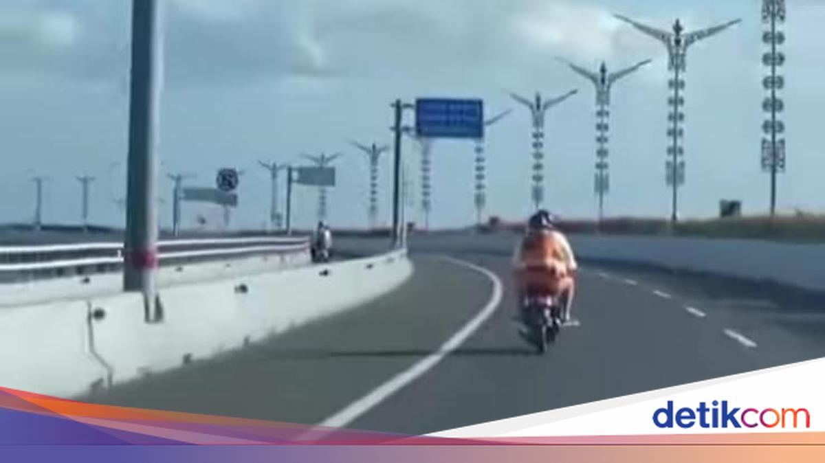 Viral Bule Boncengan Naik Motor Santai Masuk Tol Bali Mandara