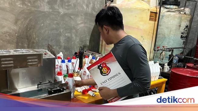 Polisi Gerebek Gudang Produksi Oli Palsu di Deli Serdang, 5 Orang Ditangkap
