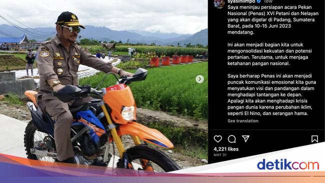 Aksi Mentan Syahrul Yasin Limpo Naik Motor Trail