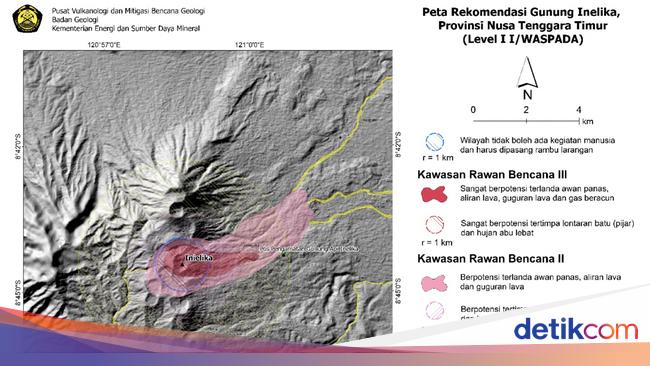 Alert! Aktivitas Gunung Inielika di Ngada Meningkat ke Level Waspada