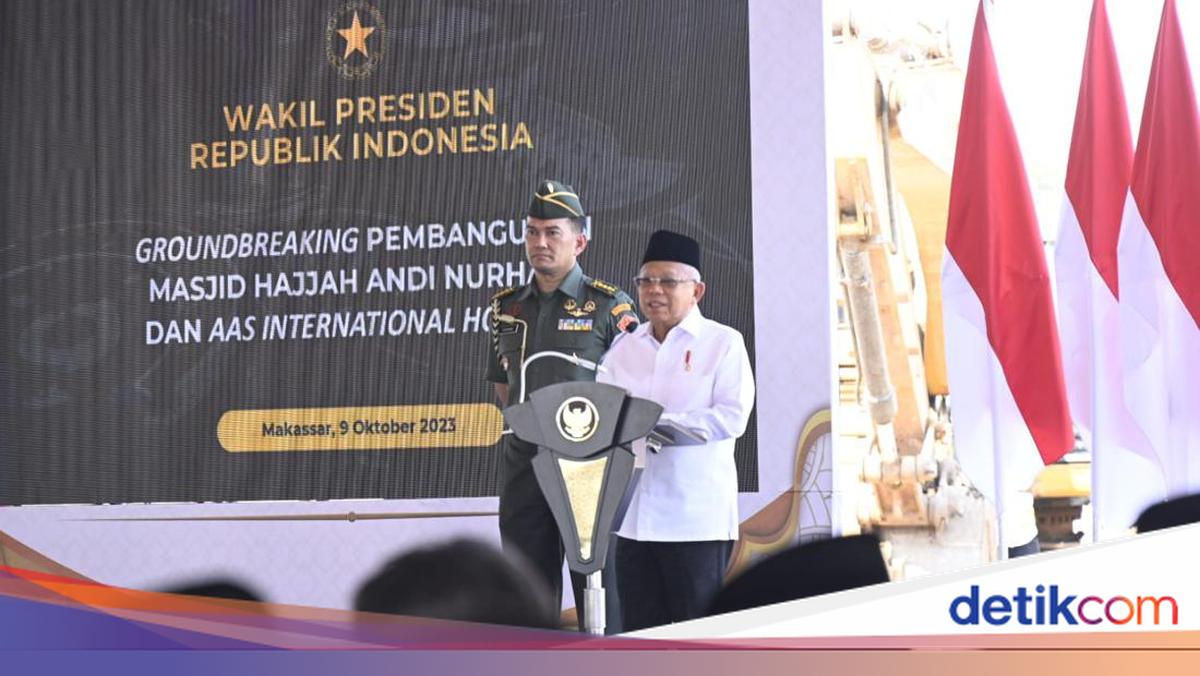 Ma'ruf Amin Harap Masjid Hajjah Andi Nurhadi Makassar Jadi Pusat Peradaban