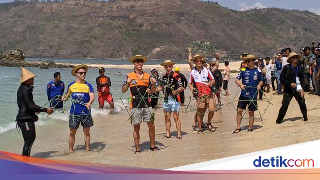 Jelang MotoGP Mandalika, Vinales cs Tanam Terumbu Karang di Pantai Kuta