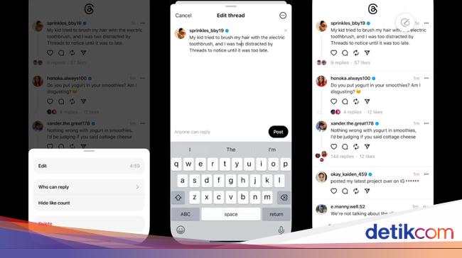 Threads Luncurkan Fitur Edit Gratis untuk Semua Pengguna