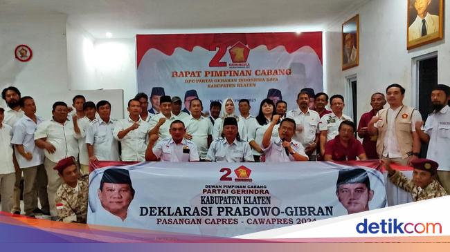 Gerindra Klaten Deklarasi Dukung Gibran Jadi Cawapres Prabowo