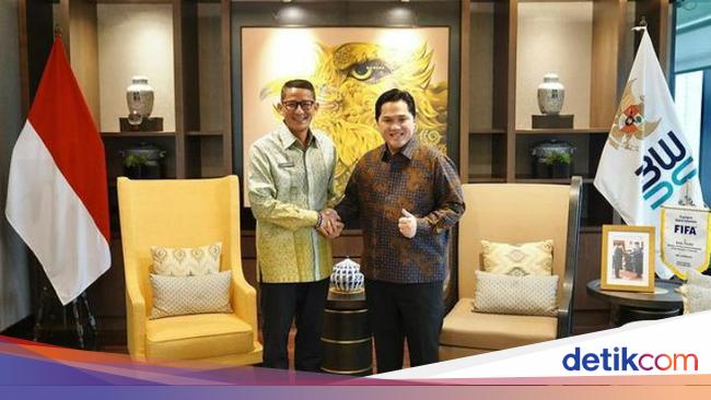Erick Thohir Bertemu Sandiaga Saat Probowo-Gibran Daftar KPU