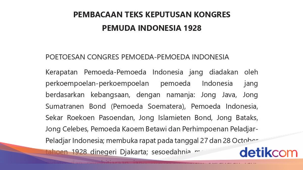 Teks Keputusan Kongres Pemuda Indonesia 1928 PDF untuk Upacara 28 Oktober