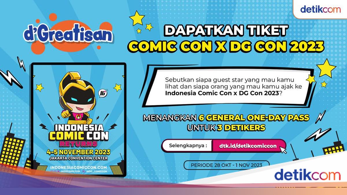 detikcom Bagi-bagi 6 Tiket Indonesia Comic Con x DG Con 2023, Yuk Ikutan!
