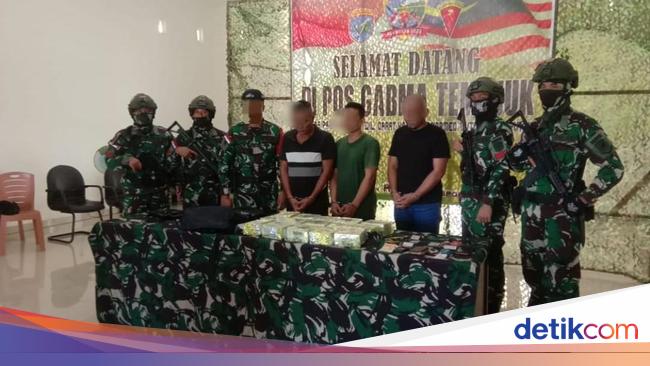 TNI Gagalkan Penyelundupan 15 Kg Sabu Asal Malaysia, 3 Pelaku Ditangkap