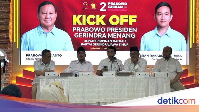 Gerindra Jatim Targetkan Prabowo-Gibran Menang Satu Putaran