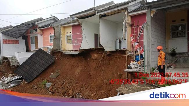 6 Rumah Warga Ciseeng Bogor Rusak Diterjang Tanah Longsor Imbas Hujan