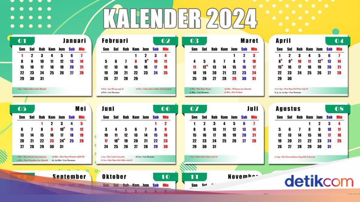 Link Kalender 2024 Lengkap dengan Tanggal Merah dan Cuti Bersama PDF