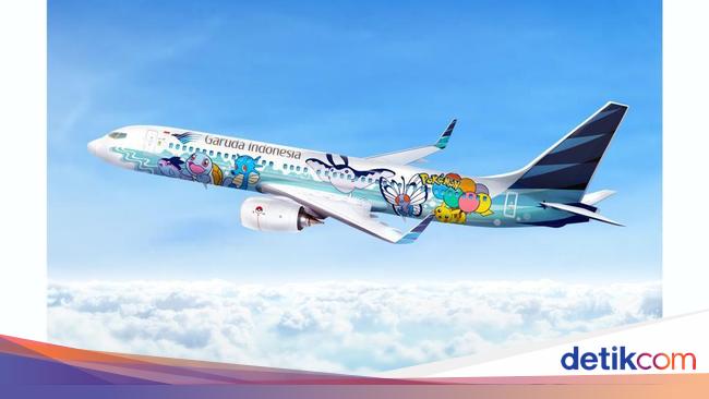 Gemas! Ada Gambar Pikachu di Pesawat Garuda