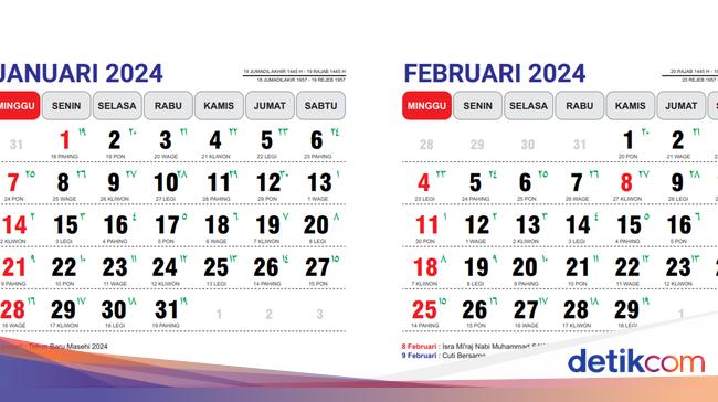 Link Kalender 2024 Lengkap dengan Tanggal Hijriah dan Weton, Cek di Sini!