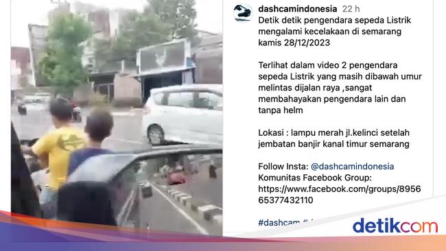Viral Bocah Naik Sepeda Listrik Di Jalan Raya Endingnya Kecelakaan