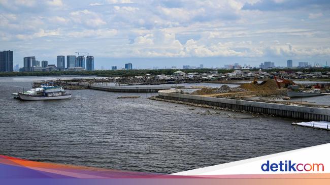 Potret Tanggul Laut Sepanjang 1.664 Meter di Pantai Dadap Tangerang