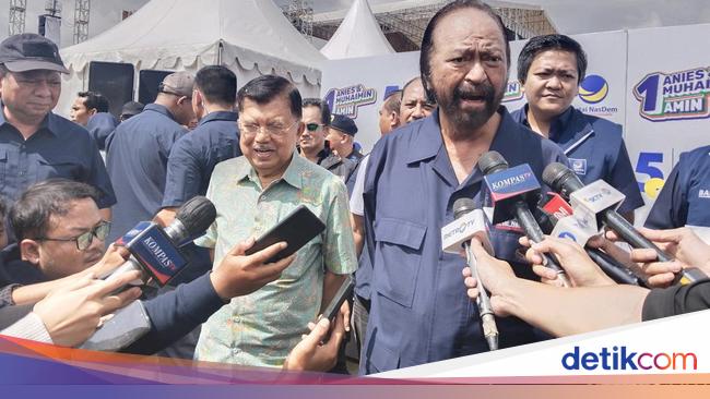 Optimisme JK dan Surya Paloh Saat Dampingi Anies Kampanye di Bandung