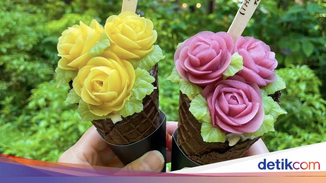 Persis Bunga Asli! Ini Buket Bunga Es Krim yang Manis Dingin