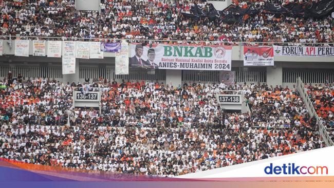 Penampakan Massa Pendukung AMIN saat Kampanye Akbar di JIS