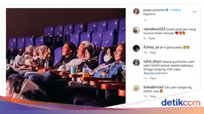 Masa Tenang Pemilu, Ganjar Nonton Film Bareng Istri di Bioskop Jogja