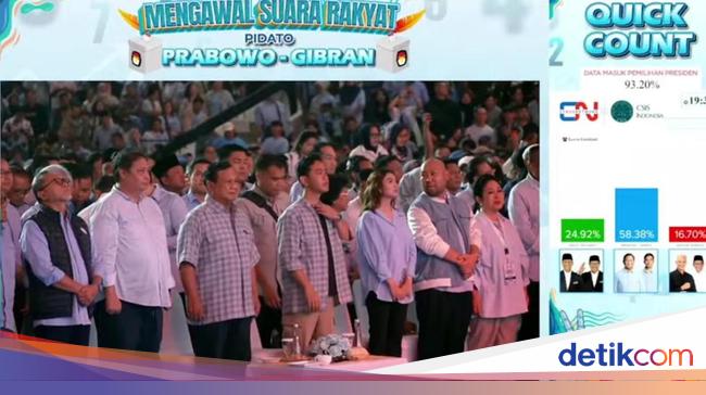 Prabowo Pidato di Istora, Didiet Duduk Diapit Titiek Soeharto dan Selvi