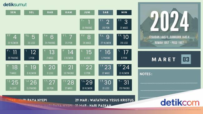Jadwal Hari Libur Nasional Maret 2024, Catat Tanggalnya!
