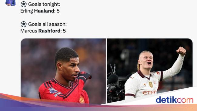 Meme Menohok 5 Gol Haaland Vs Rashford