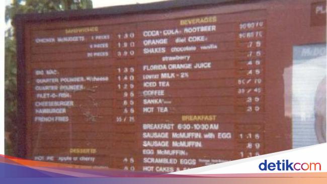 Jadul Banget! Ini 10 Penampakan Menu McD Tahun 1990an