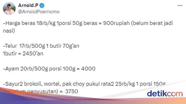 Tanggapi Jatah Makan Siang Rp 15.000, Begini Hitungan Chef Arnold