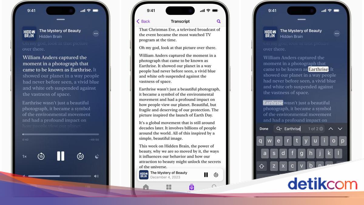 Apple Podcast di iOS 17.4 Kini Dibekali Fitur Transkrip