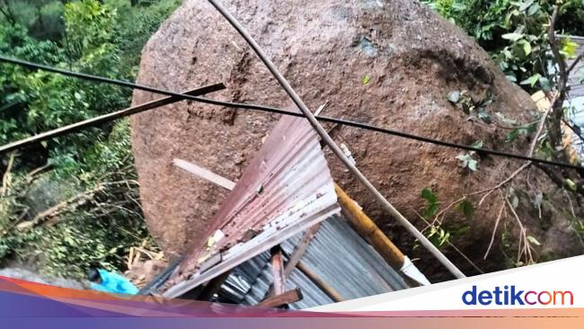 Penampakan Ngerinya Batu Besar yang Longsor Timpa Rumah dan Jenazah di Torut