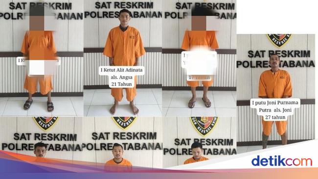Tampang Tujuh Pengeroyok Dua Pria hingga Satu Tewas di Desa Nyambu Tabanan