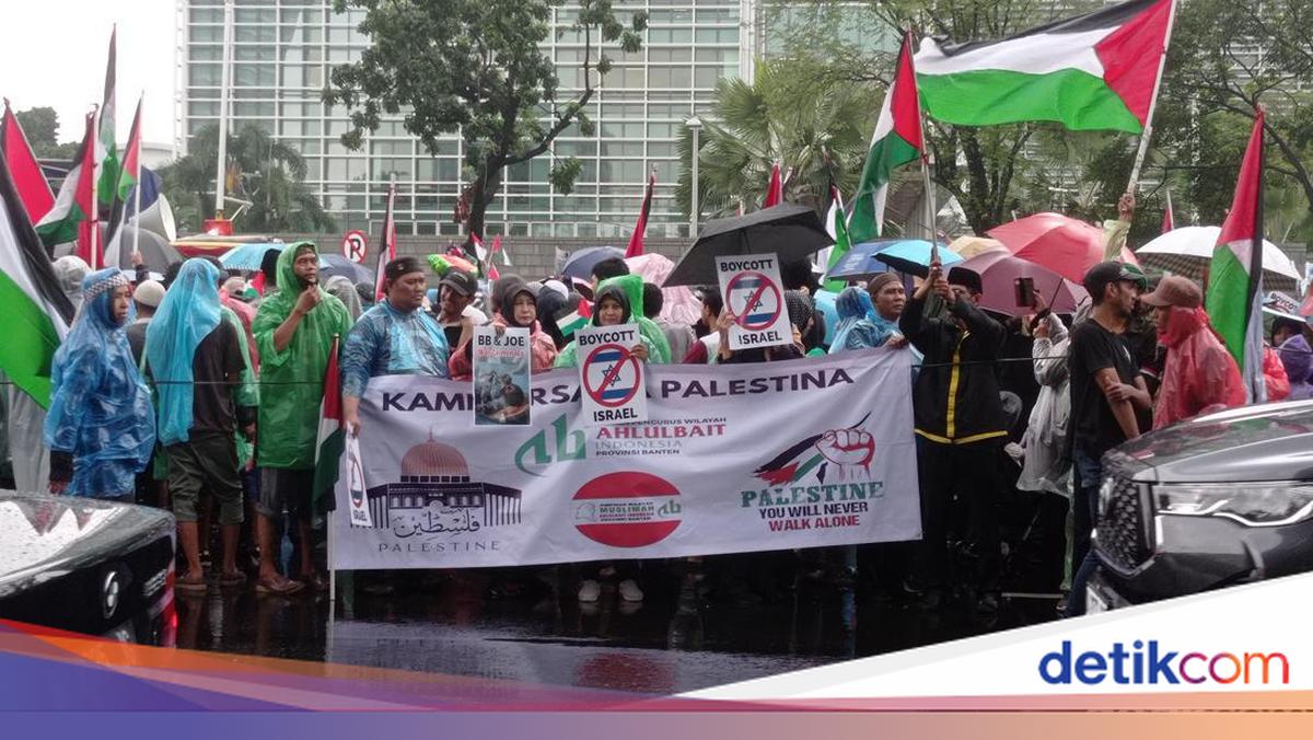 Massa Berdemo Bela Palestina di Depan Kedubes AS Sore Ini
