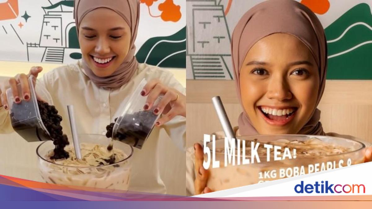 Wow! Restoran Ini Jual Milk Tea 5 Liter Plus Boba 1 Kg