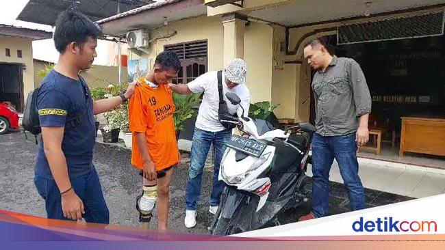 Maling Motor Berkaki Satu di Bandar Lampung Ditangkap, Dua Senpi Diamankan