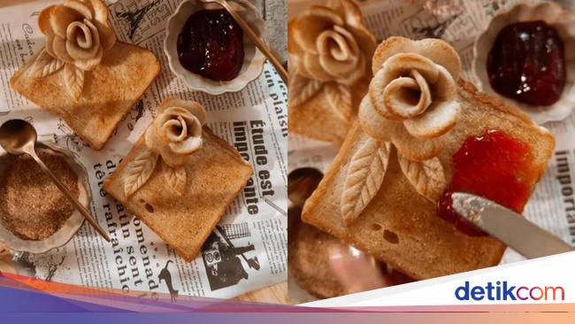 Cantik! Roti Panggang Ini Diberi Hiasan Roti Bunga Mawar