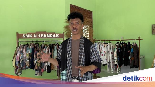Kreatif! Ini Indra Guru SMKN 1 Pandak Viral Pakai Baju Modis Karya Siswanya