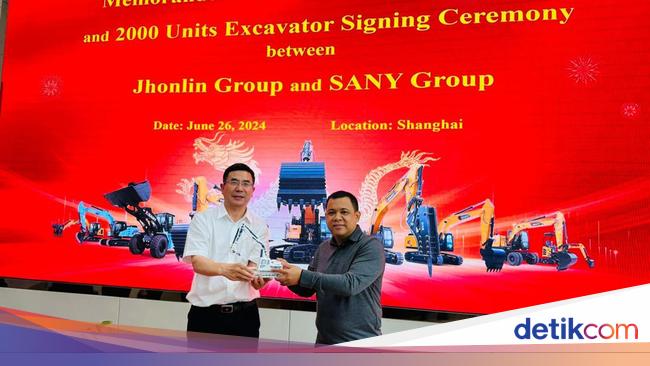 Jhonlin Group Teken MoU Pemesanan 2.000 Ekskavator dengan SANY Group