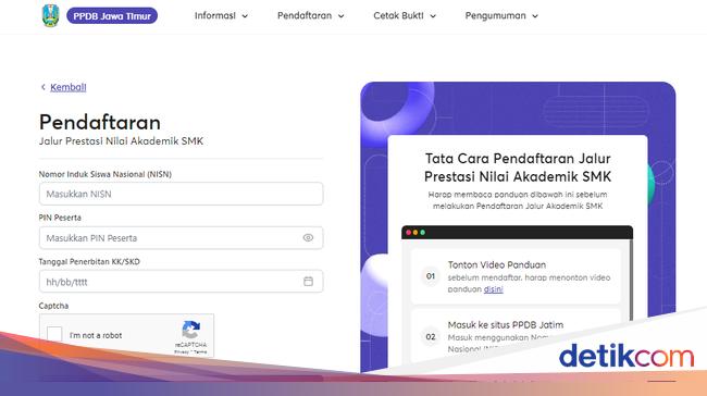 Tata Cara Pendaftaran PPDB SMK Jatim Jalur Prestasi Nilai Hari Ini