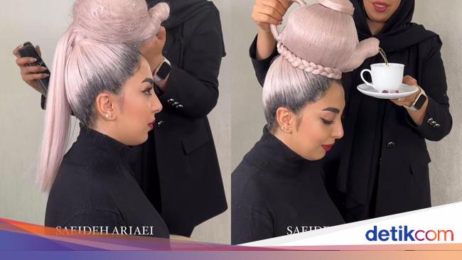 Wow! Penata Rambut Ini Bikin Sanggul Gaya Teko Teh yang Unik