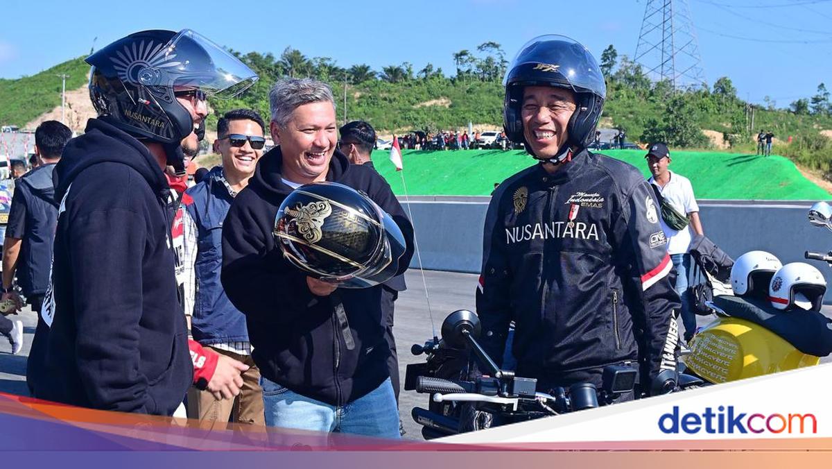 7 Foto Jokowi Ngaspal Bareng Artis di IKN Pakai Motor Custom RI-1 Hijau