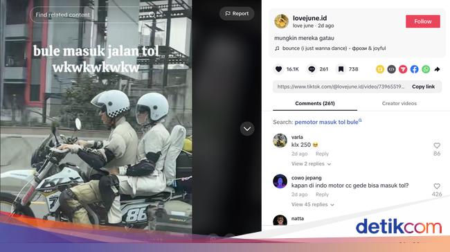 Viral Bule Naik Motor Masuk Jalan Tol