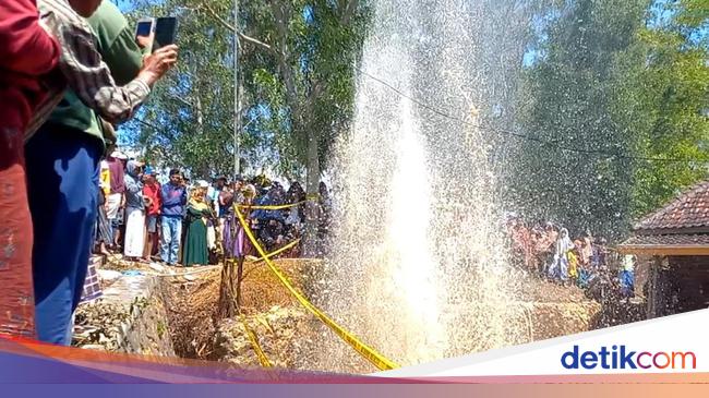 Semburan Air Sumur Bor di Madura Surut, Polisi-TNI Tetap Siaga di Lokasi
