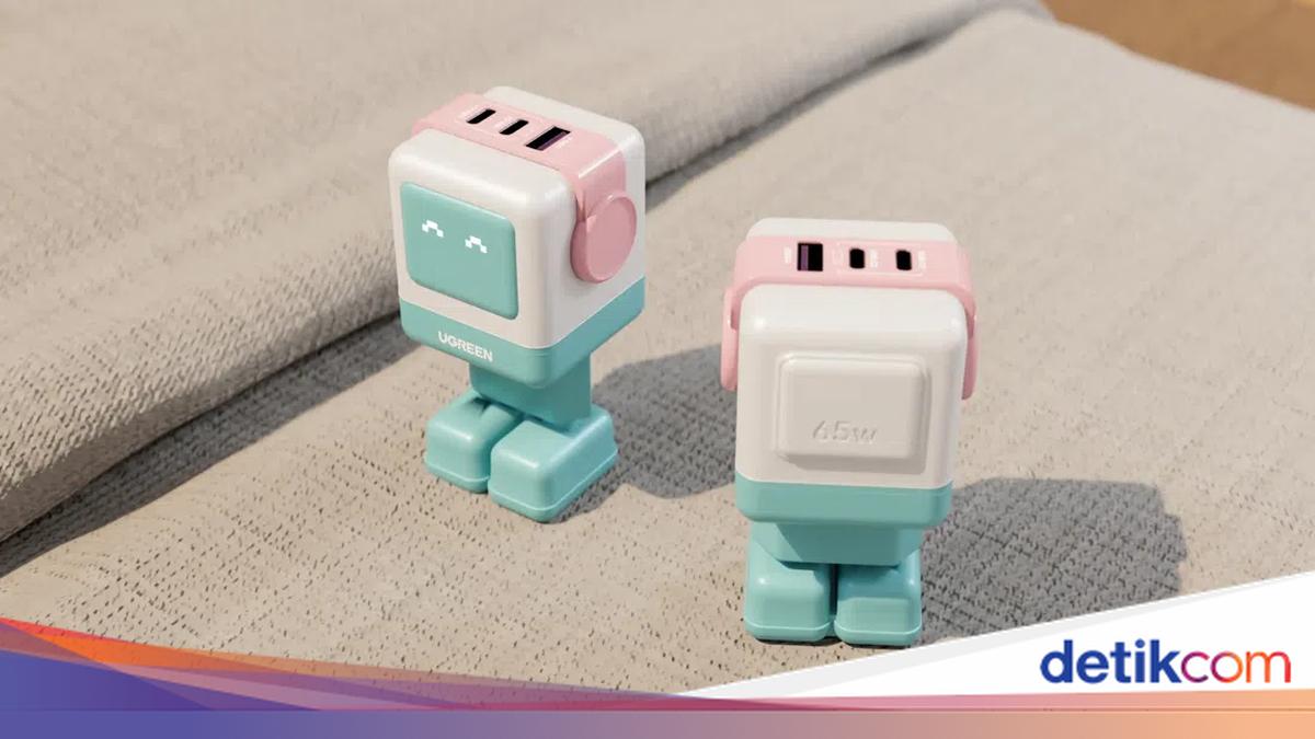 Adaptor Ugreen Robot GaN Tampil Imut Dukung Fast Charging, Harganya?