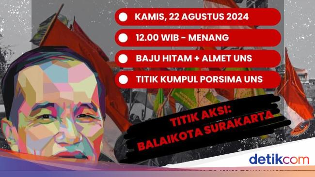 Ada 2 Demo Tolak Revisi UU Pilkada di Solo-Sukoharjo, Ini Lokasinya Lur!