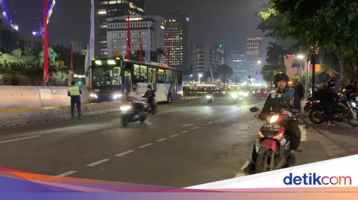Demo Driver Ojol Bubar, Lalin di Patung Kuda Jakpus Kembali Normal