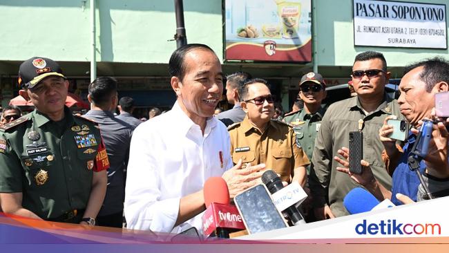 Kala Jokowi Pamitan ke Warga Surabaya Usai Cek Harga Pangan di Pasar Kala Jokowi Pamitan ke Warga Surabaya Usai Cek Harga Pangan di Pasar