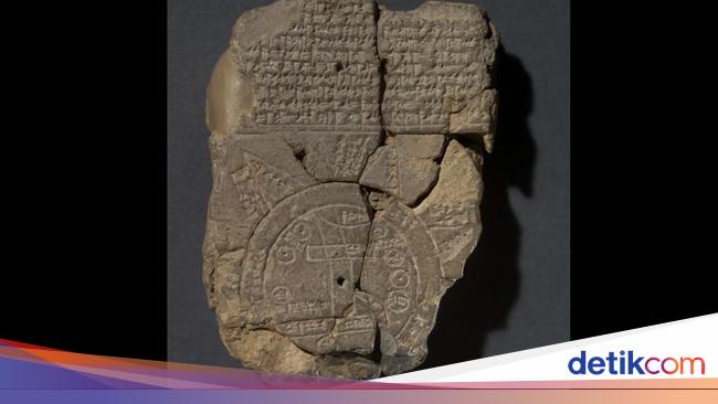 Peta Dunia Babilonia, Bergambar Hewan Mitologi di Atas Tanah Liat
